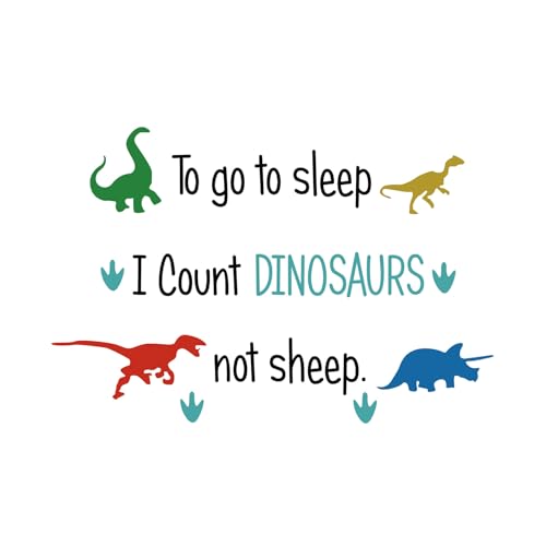 Nursery NS-2 Count Dinosaurs Colorful Wall Decal Window Stickers for Kids, Inspirational Quote Vinyl Decorations Watercolor Classroom Art Living Playroom Bedroom Kindergarten Dorm Painting for Party