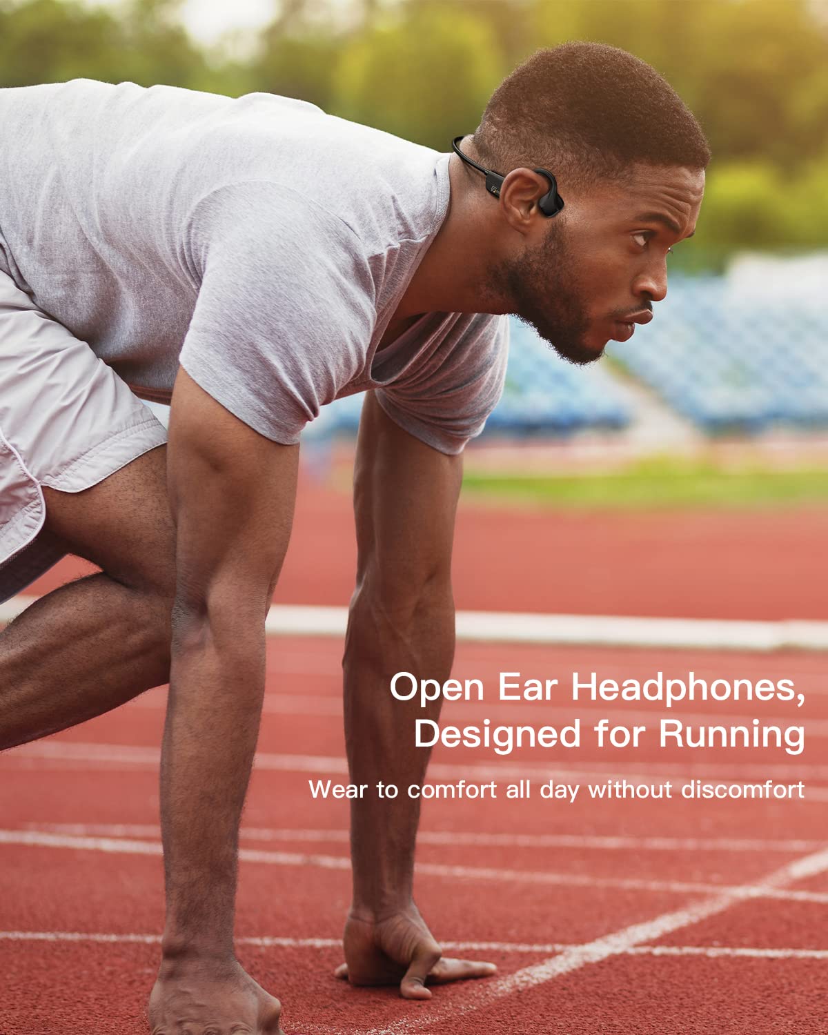 Znfrt Bone Conduction Bluetooth Headphones with Mic,Wireless Open Ear Headphones,Waterproof Sport Earphones,Sweatproof Headset for Running,Cycling,Hiking,Gym,Climbing & Driving