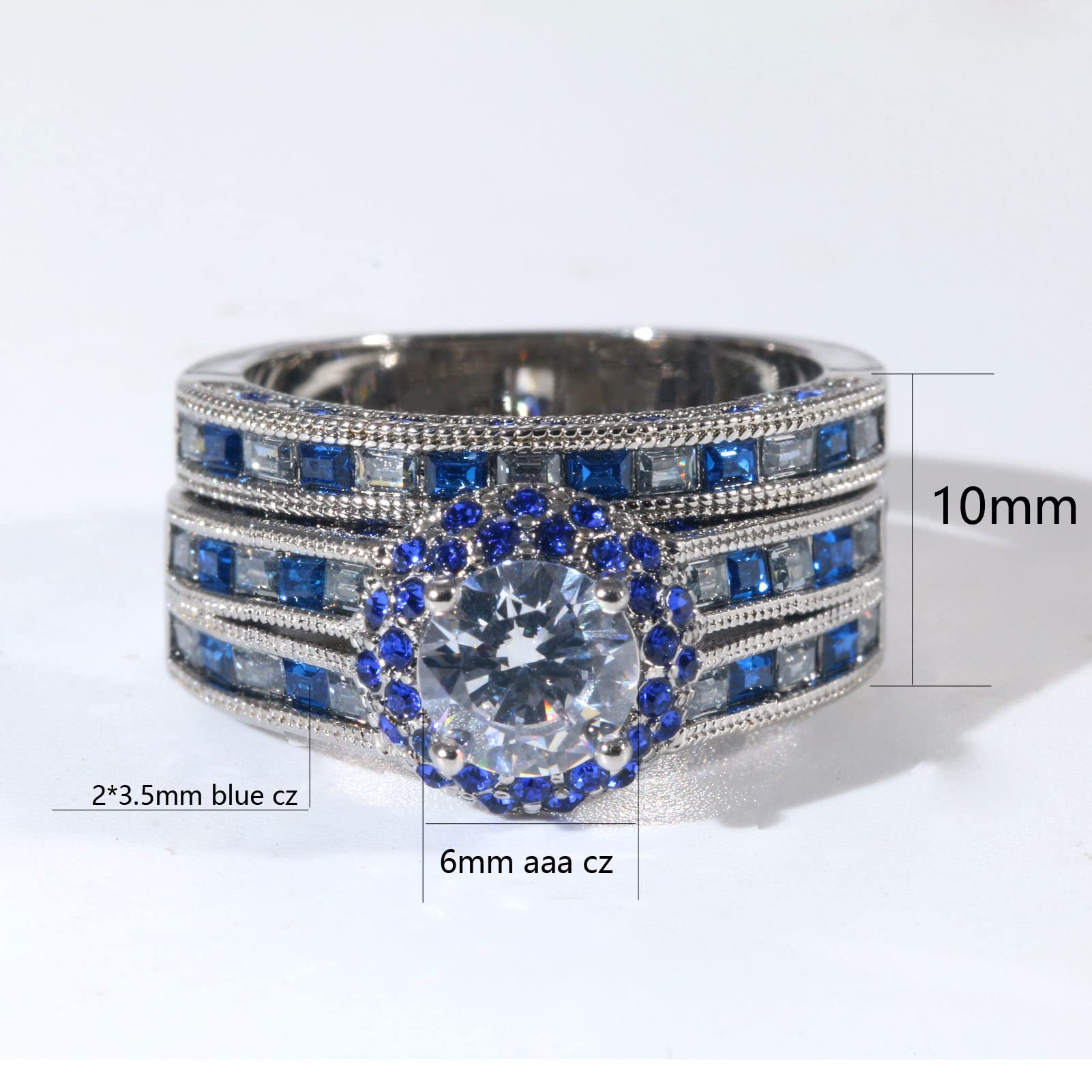 ringheart His Her Ring Couple Rings Matching Ring 1ct AAA CZ Womens Wedding Ring Sets for Him and Her Wedding Bands
