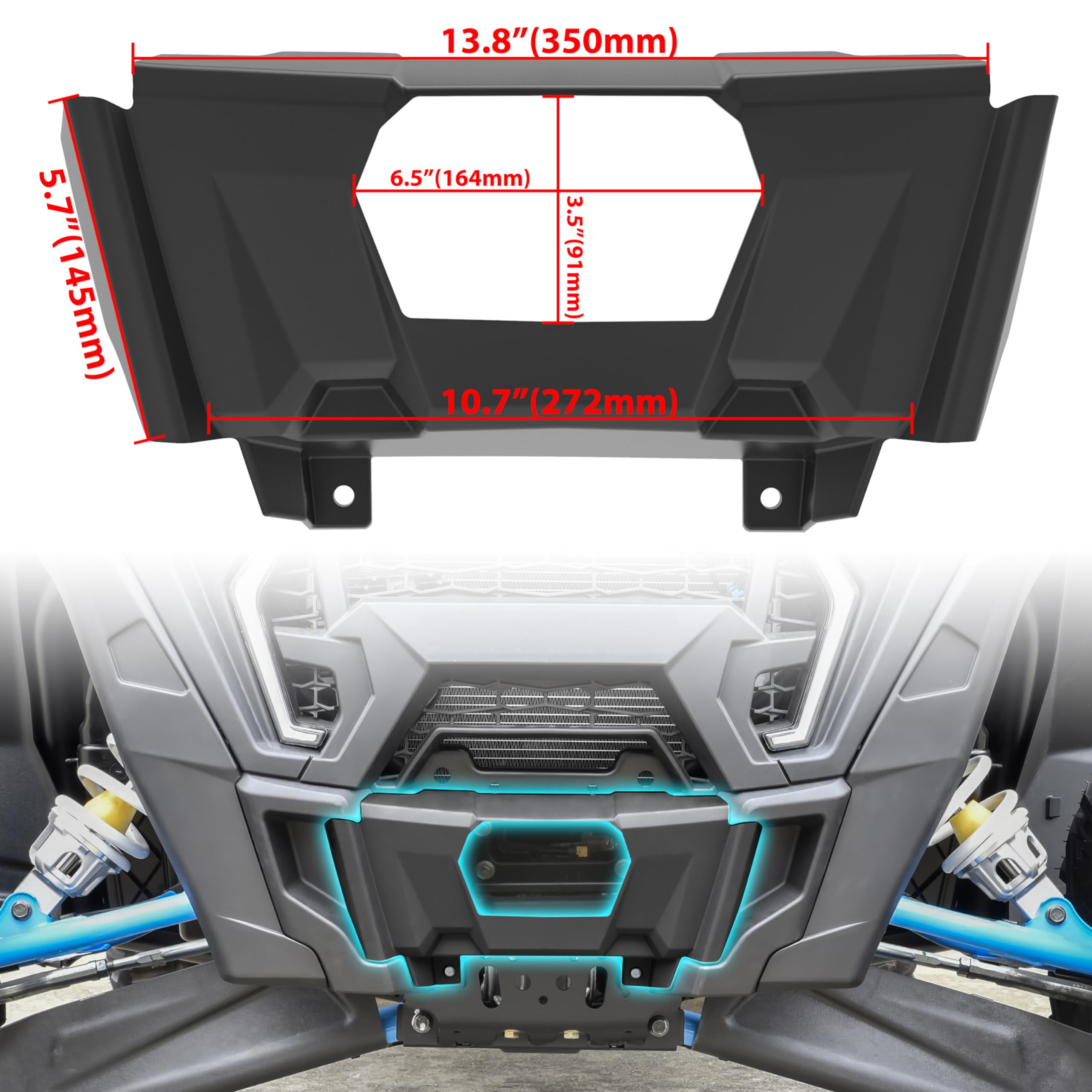 SAUTVS Winch Cover Kit for RZR, Waterproof Silt Proof Front Winch Cover for Polaris RZR XP/XP 4 1000 Turbo Trail 2019-2023 Accessories (Replace #2884118)