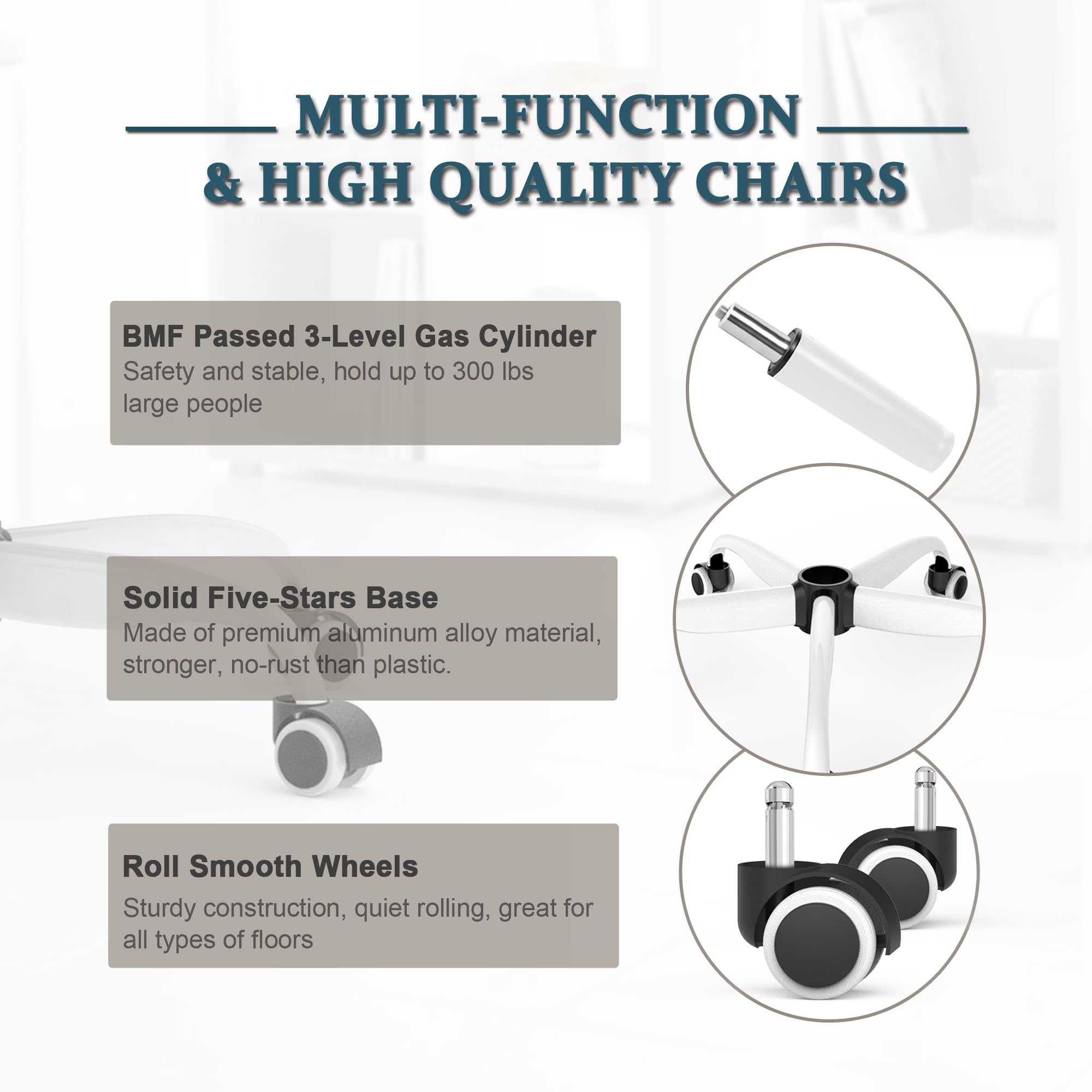 Mimoglad Home Office, High Back Ergonomic Desk Adjustable Lumbar Support and Headrest, Swivel Task Chair with flip-up Armrests for Guitar Playing, 5 Years Warranty, Jasmine