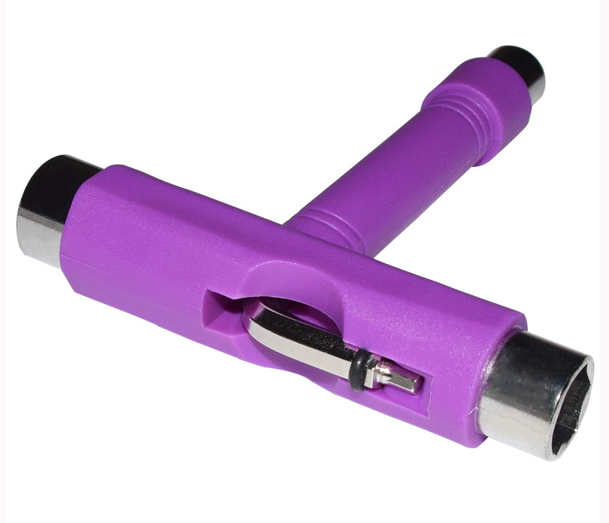 NaPlus Skateboard Tool All-in-One Mutifunctional T/Y Type Longboard Skateboarding Wrench Accessory Skate Screwdriver (Purple T)