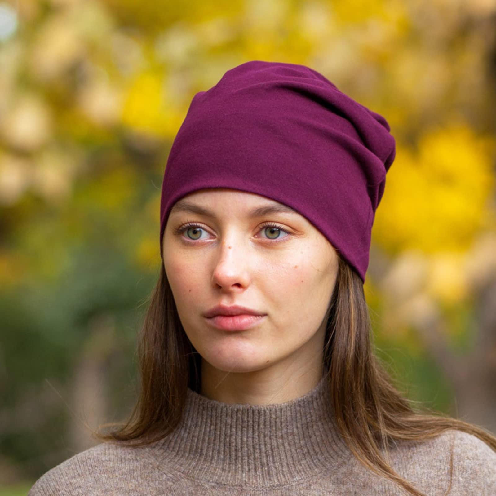 Tergy 20pcs Unisex Beanie Hats for Men Women Slouchy Beanie Hip-Hop Caps Lighweight Soft Skull Caps for Chemo Sleep Solid Color