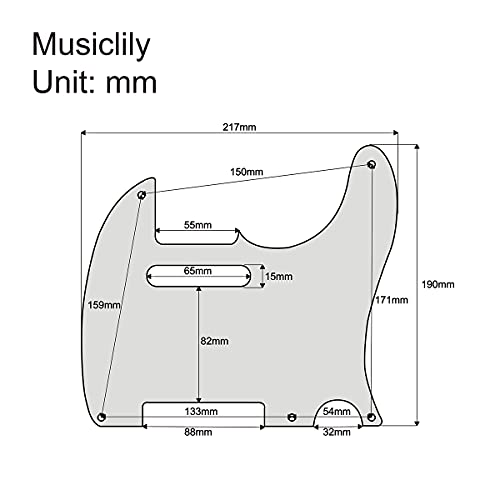 Musiclily 5 Hole Vintage Tele Pickguard Guitar Scratch Plate for USA/Mexican Made Fender Telecaster Style, 3Ply Mint Green