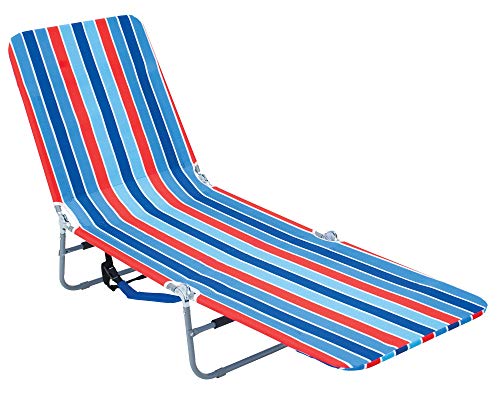 Ostrich Chaise Lounge Beach Chair for Adults with Face Hole (Red) and Rio Beach Portable Folding Backpack Beach Lounge Chair with Backpack Straps and Storage Pouch (Blue and Red)