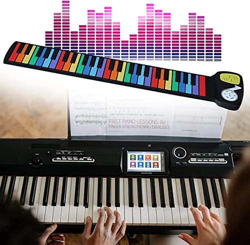 ZOHIKO Music Roll Up Piano 49 Key Roll Up Piano Keyboard with Speaker - 8 Different Tone - Record & Play Feature - Echo & Sustain Function - for Kids Beginner Gifts