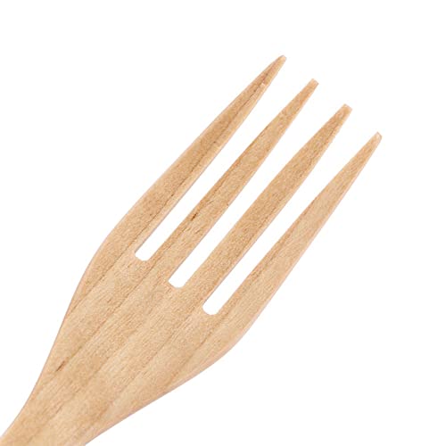 MEGIMA Spoons, 2 In 1 Wooden Spoon Forks Set Salad Fruit Fork Tableware Wood Cutlery Coffee Tea Spoons