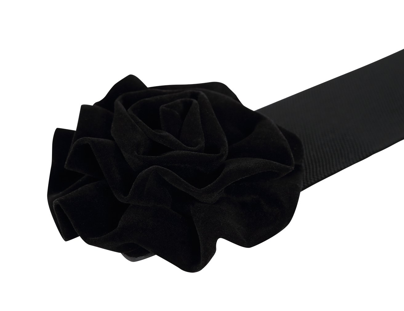 MUXXN Womens Retro Rose Stretch Waistband Flower Buckle Belts (Black S)