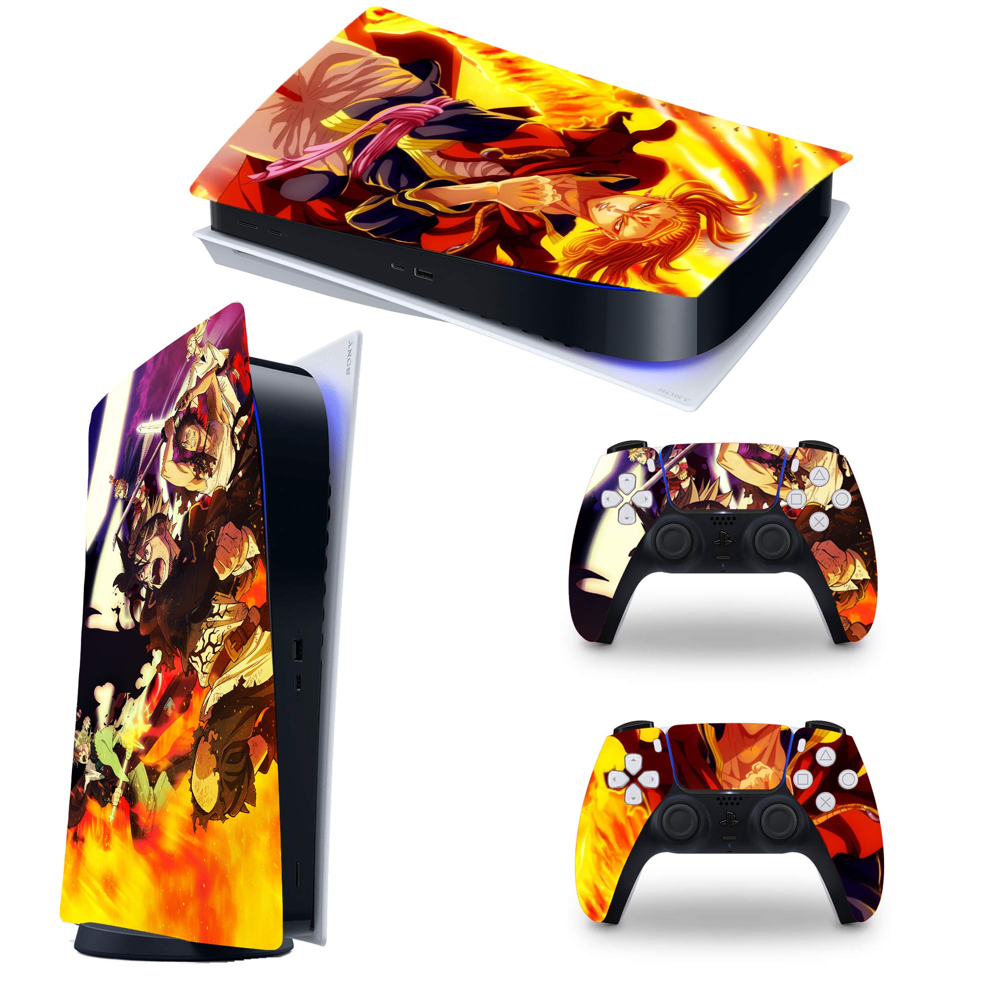 playstation 5 Skin Set โ Anime Black Magic - HD Printing Vinyl Skin Cover Protective for PS5 Console and 2 PS5 Controller ( Only fit PlayStation 5 regular)
