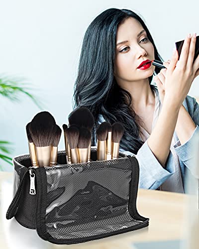 MONSTINA Makeup Brush Case,Makeup Brush Holder with Adjustable Dividers,Large Capacity Makeup Brush Bag with Shoulder Starp,Professional Makeup Artist Tool Storage Organizer
