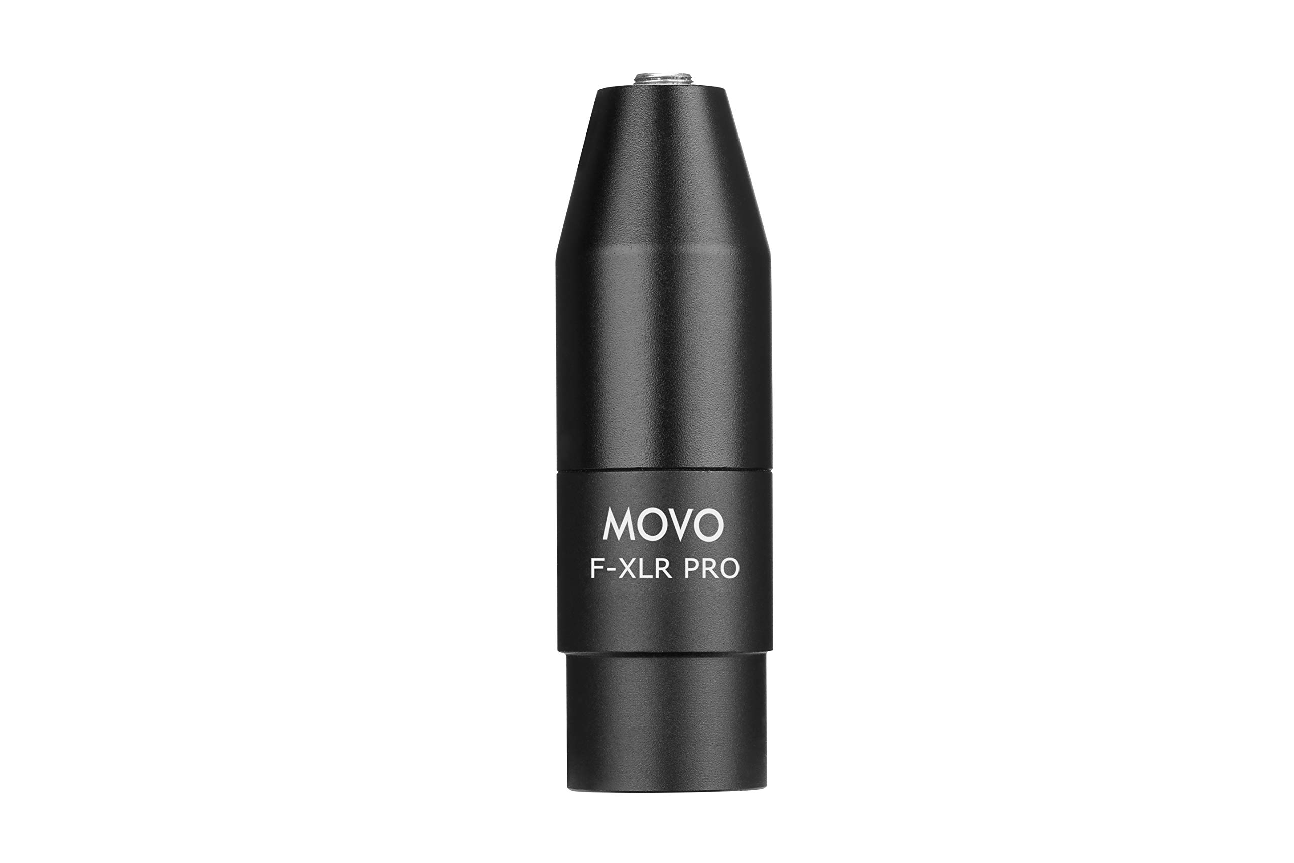 Movo FXLR-PRO 3.5mm (TRS) Mini-Jack Female Microphone Adapter to 3-pin XLR Male Connector with Integrated Phantom Power Converter