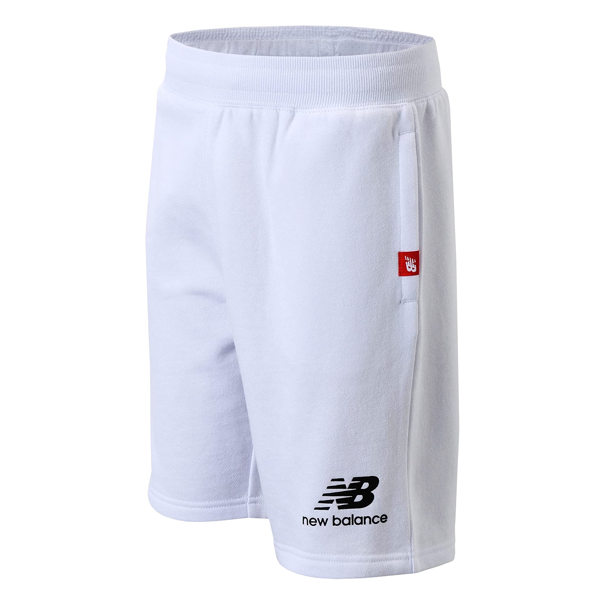 New Balance Boy's Core Fleece Shorts (Big Kids) White MD (10-12 Big Kid)