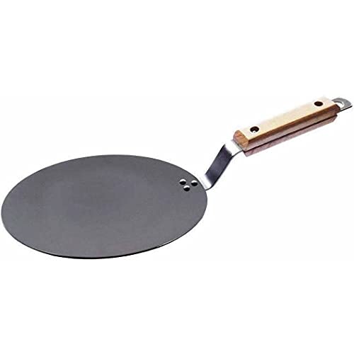 Tabakh Flat Iron Tava/Griddle, 12-inch, Black