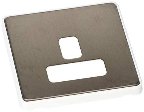 MK (ELECTRIC) Dimensions 1 Gang 13A Dual Earth Socket Bronze Finish Frontplate With A White Trim
