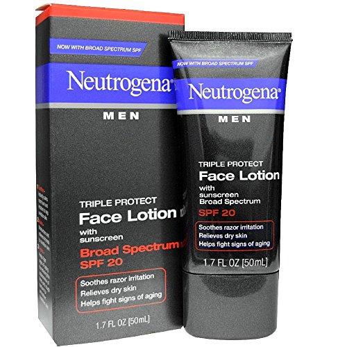 Neutrogena Men Triple Protect Face Lotion with Sunscreen SPF 20 1.70 oz (Pack of 3)