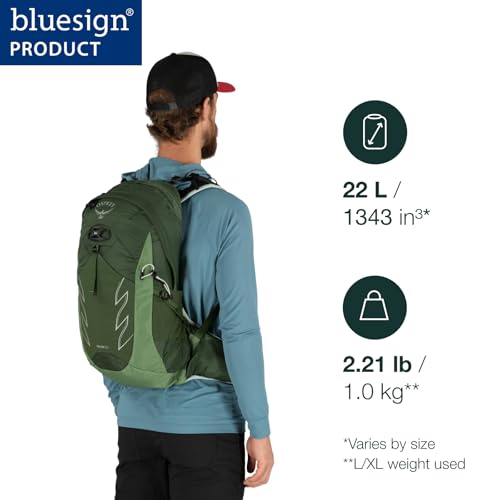 Osprey Talon 22L Men's Hiking Backpack with Hipbelt, Stealth Black, L/XL