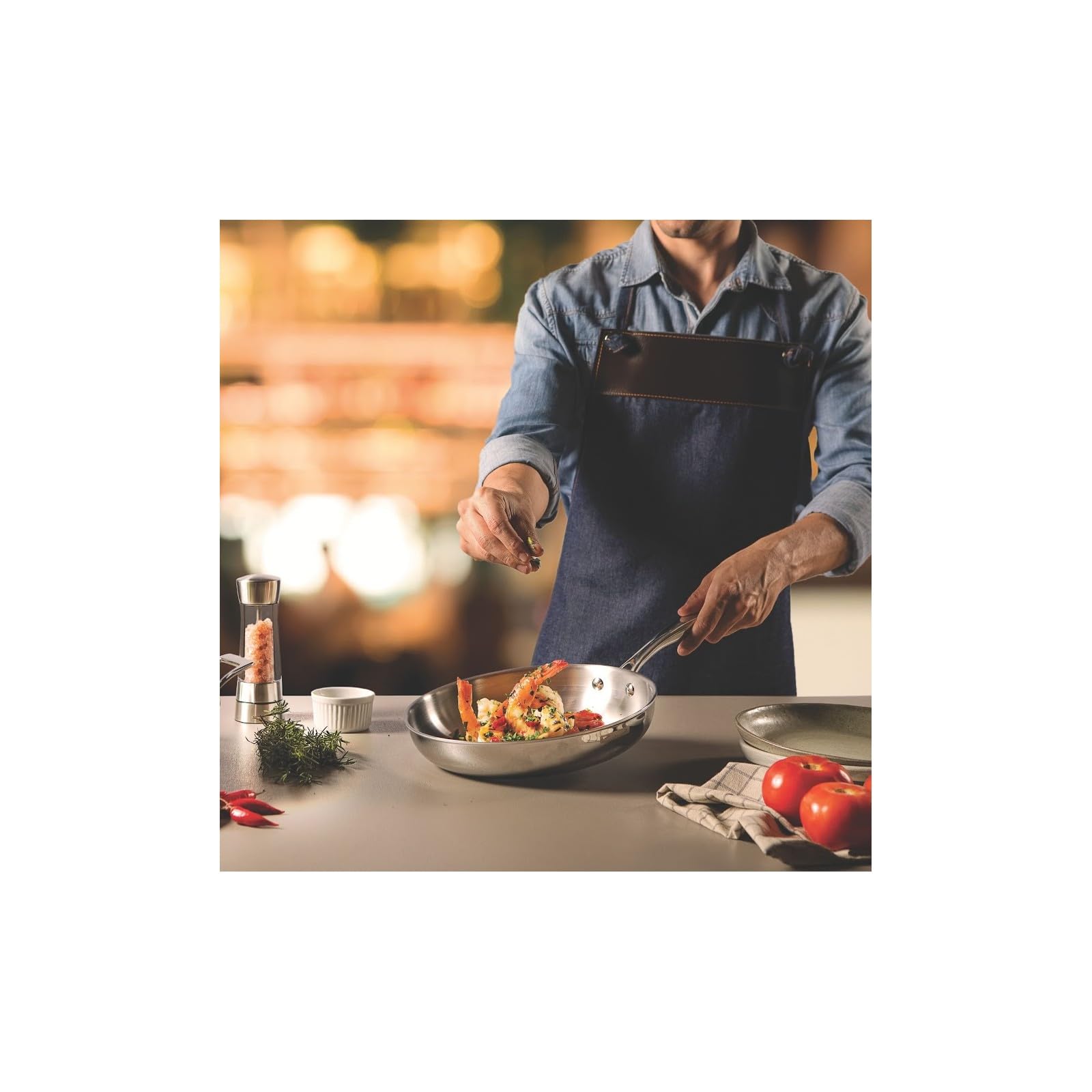Tramontina Grano Frying Pan Stainless Steel for Induction, Electric, Gas and Ceramic Glass Hobs, Cookware, Kitchen, 26 cm, 2.2 litres, 62155260