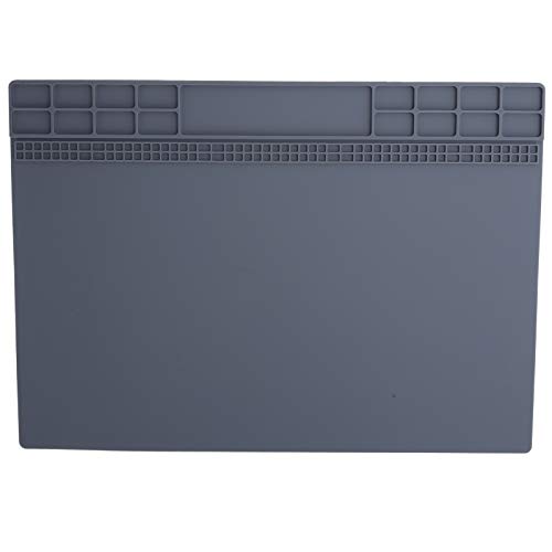 zjchao 9.8 x 13.8 Inch Electronics Repair Work Mat, Non-Slip Rubber Watch Repair Table Pad Watchmaker Maintenance Accessory for Watch Phone Laptop Electronic Repairs Gray