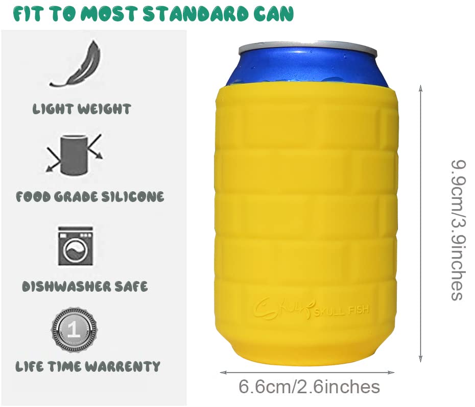 Soft Silicone Sleeves Insulators for Standard Soda/Beverage/Beer Can, Standard Soda/Beverage/Beer Can Silicone Cold Insulating Covers, 12OZ Beer Bottle Sleeves(Blue)