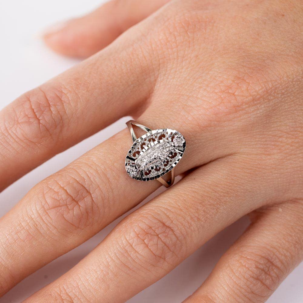 SURANO DESIGN JEWELRY Sterling Silver Saint Jude Diamond Cut Finish Ring (6)