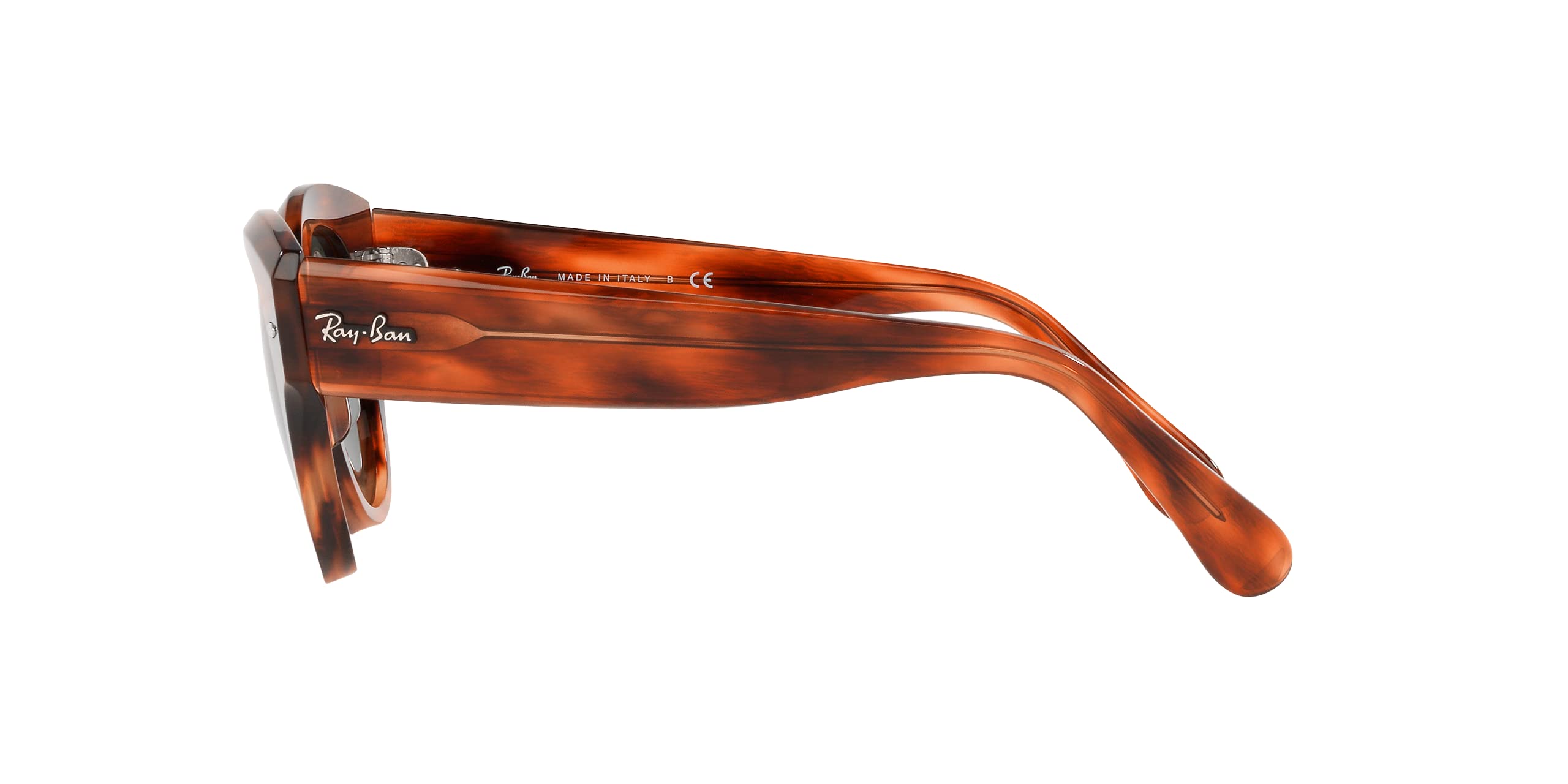 Ray-Ban Women's Rb2192 Roundabout Round Sunglasses, Striped Havana/Green, 47 mm