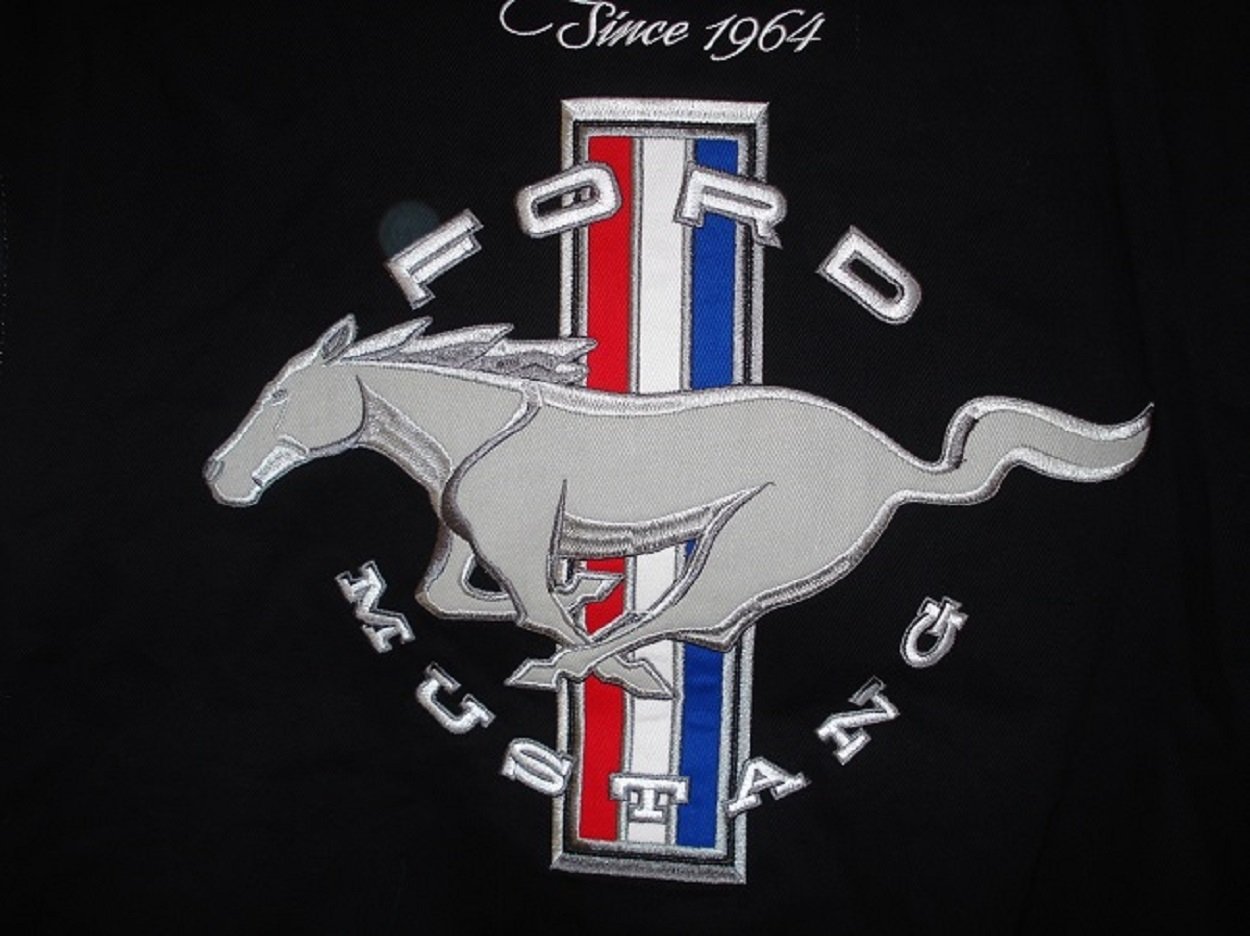 Mustang Racing Cotton Embroidered Jacket Black JH Design XLarge