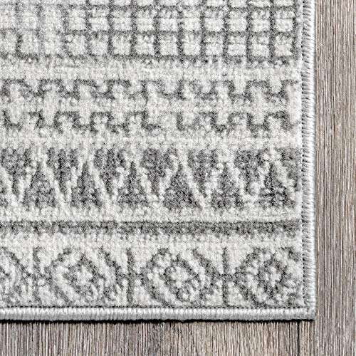 nuLOOM Tinsley Faded Geometric Banded Area Rug, 9x12, Grey