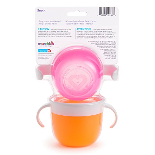 Munchkin® 2 Piece Snack Catcher®, Pink/Orange, 2 Count (Pack of 1)