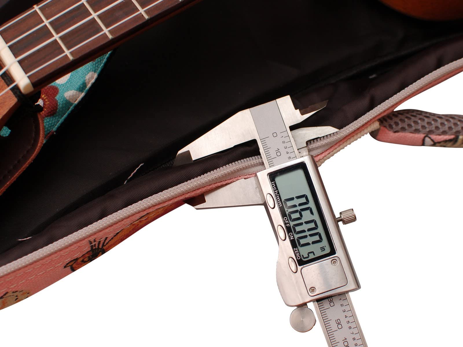 MUSIC FIRST Canvas MISS CAT ukulele case ukulele bag, Double Shoulder Straps, Original Design (Fit for 21 inch Soprano Ukulele, Double Shoulder Straps)