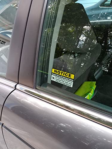 TOTOMO (Set of 8) Notice Audio and Video Recording Consent Stickers - 3" x 1.5" Self Adhesive Signs (4pc Front Adhesive & 4pc Back Adhesive Stickers) Dashcam Warning Decal