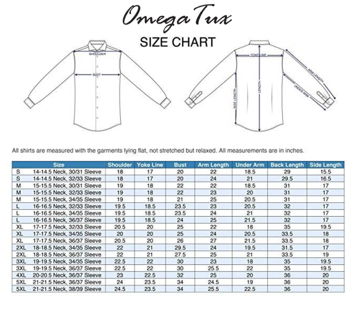 OmegaTux Omega Mens Regular fit Solid Dress Shirts w/Convertible Cuffs Apple Green (17.5-37)