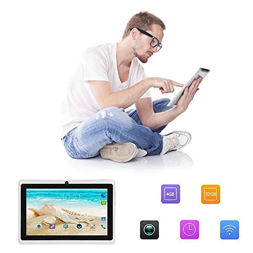 MEISI Bluetooth WiFi Tablet, Android Tablet 7 inch, 4.4 Quad Core Processor, 1024x600 Pixels 5 Point Capacitive Screen, Dual Camera, Support 3D Game