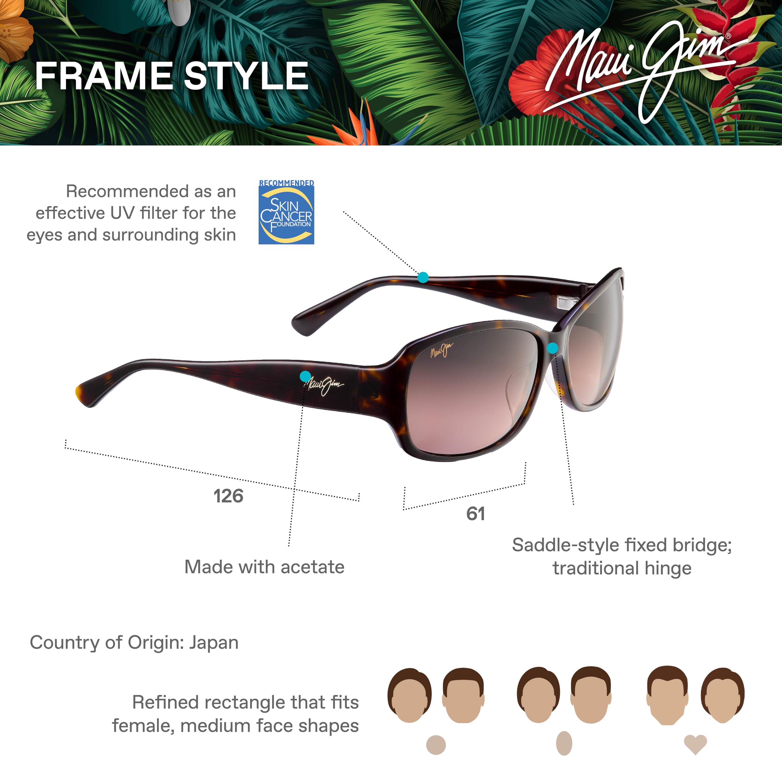 Maui Jim Women's Nalani Polarized Fashion Sunglasses, Dark Tortoise/Maui RoseĀ®, Medium