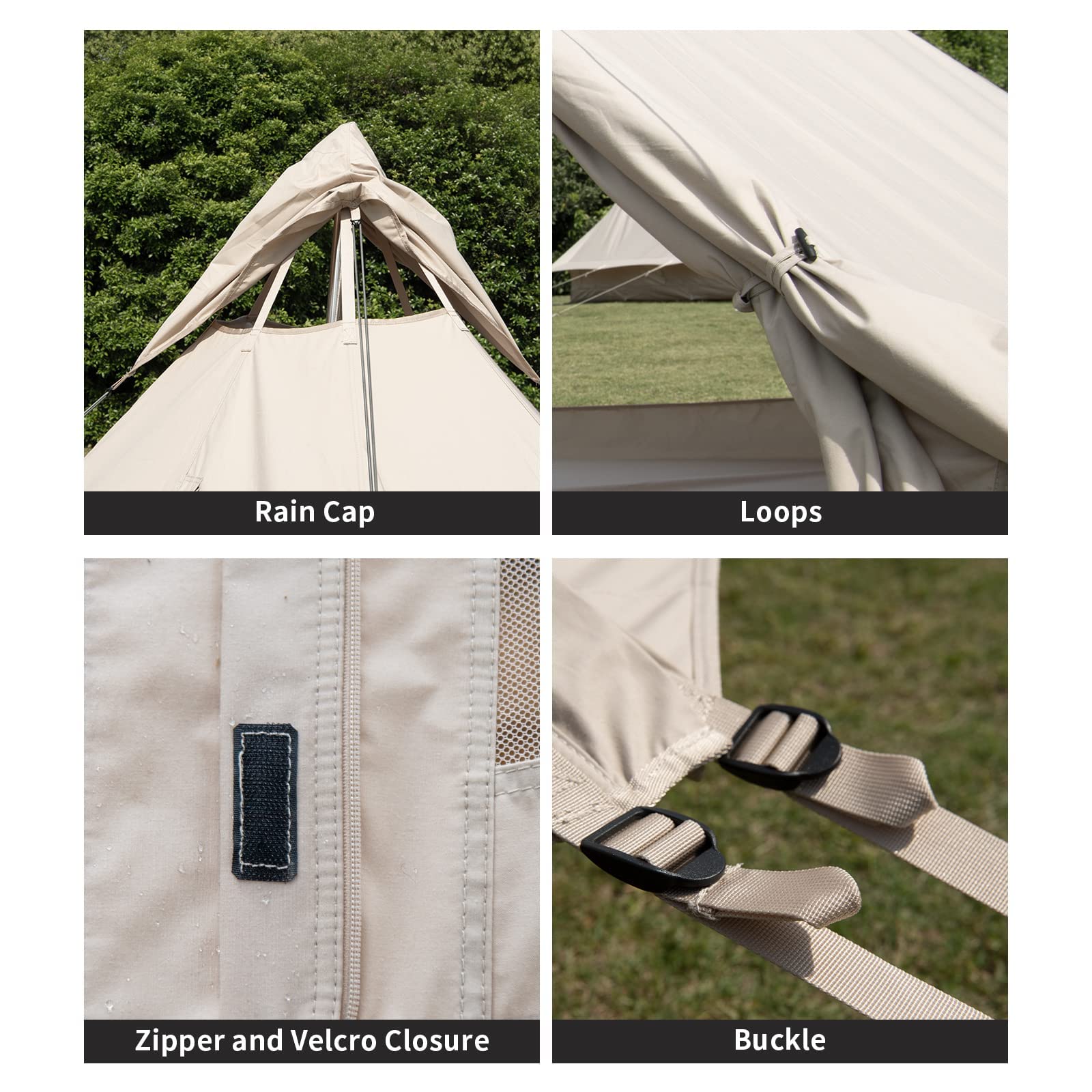 Naturehike Cotton Tent Pyramid Tent Multi-Person Family Glamping (Brighten 6.4)