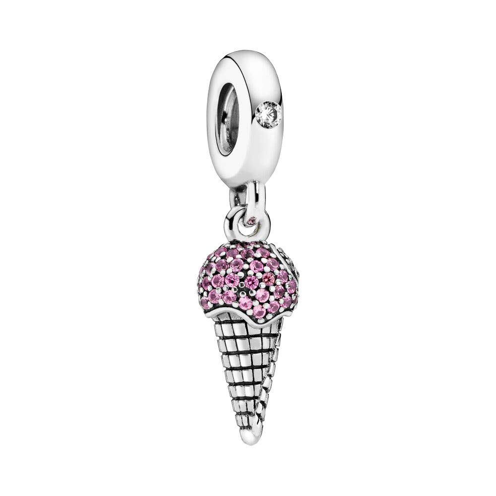 PANDORA Pave Ice Cream Cone, Pink Sapphire