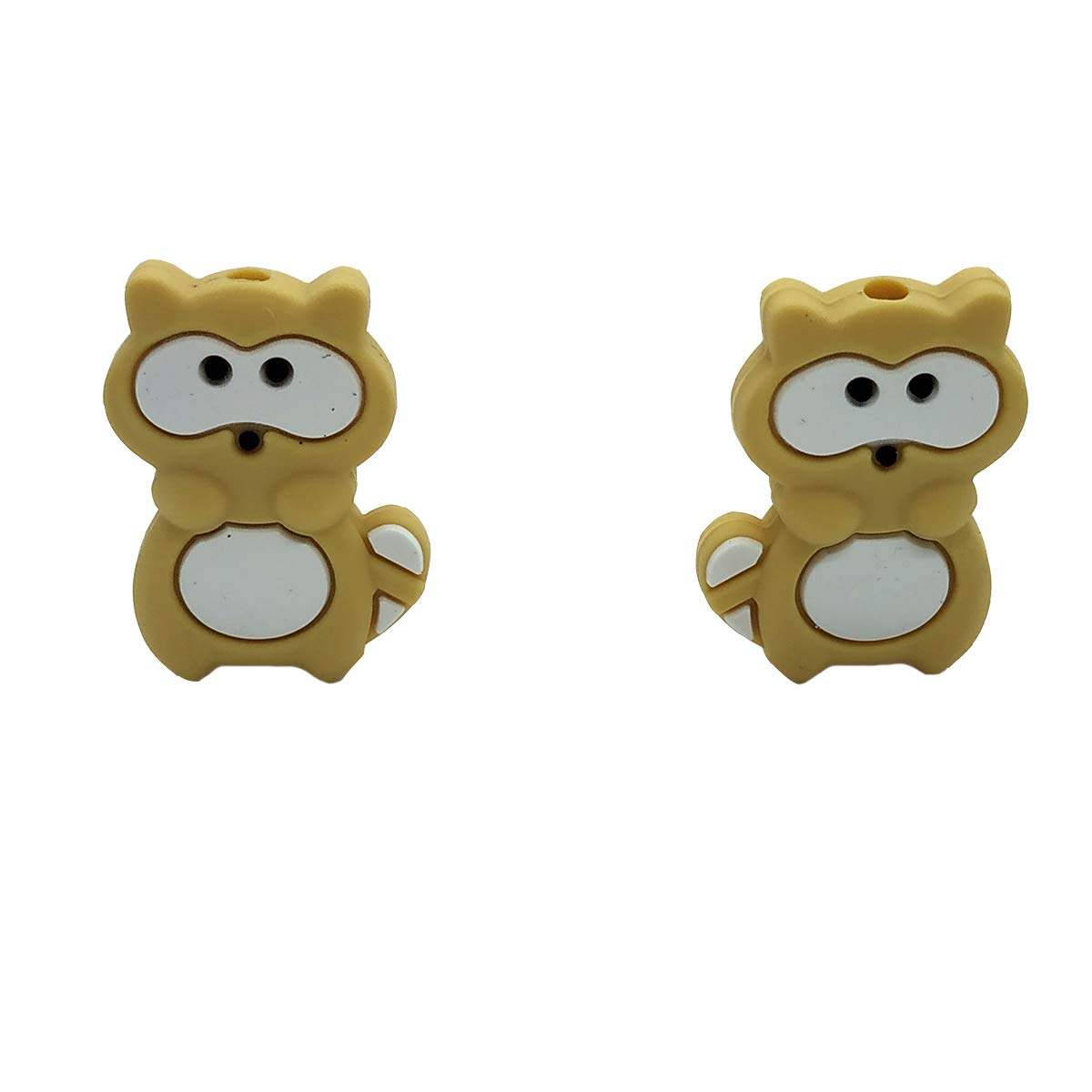 Mini Cute Silicone Raccoon Bead Animal Silicone Beads for DIY Beading Mom Nursing NecklacePendant Accessories (Mix Color 8pcs)