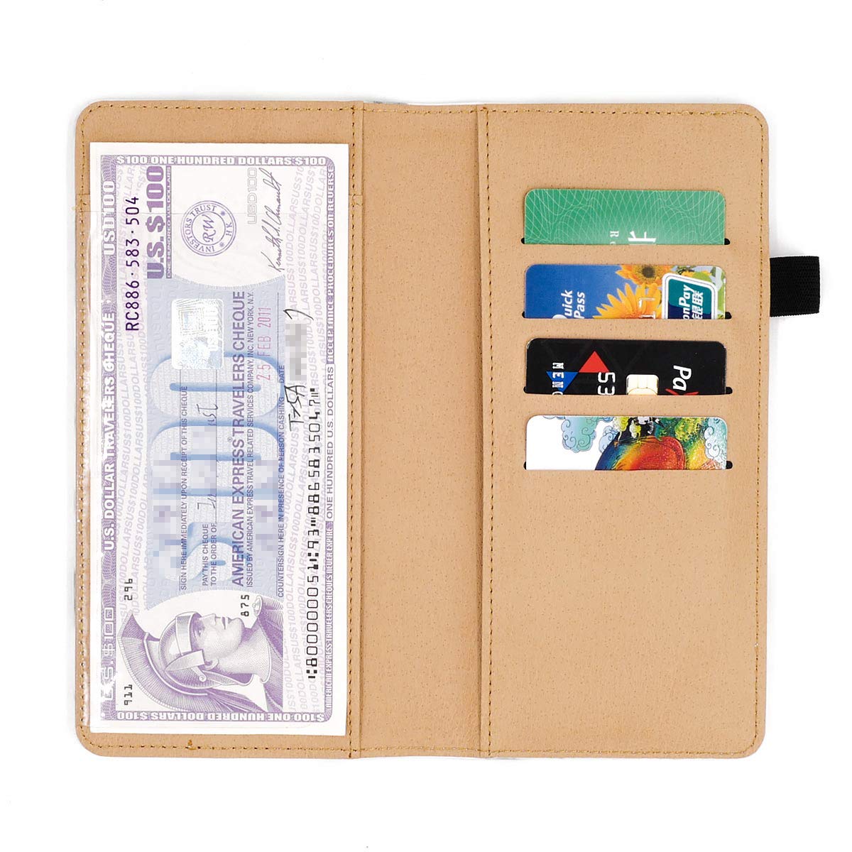 menesia Checkbook Cover for Men & Women RFID Leather Check Book Holder Wallet(White Marble)