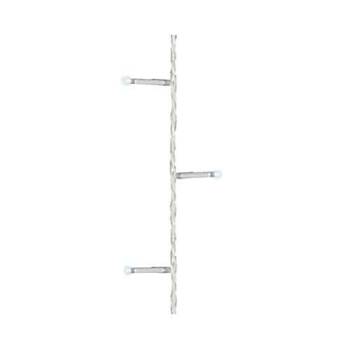 Lumineo 192 LED Cool White Battery-Operated Christmas Lights Set, Transparent Wire 47 Feet