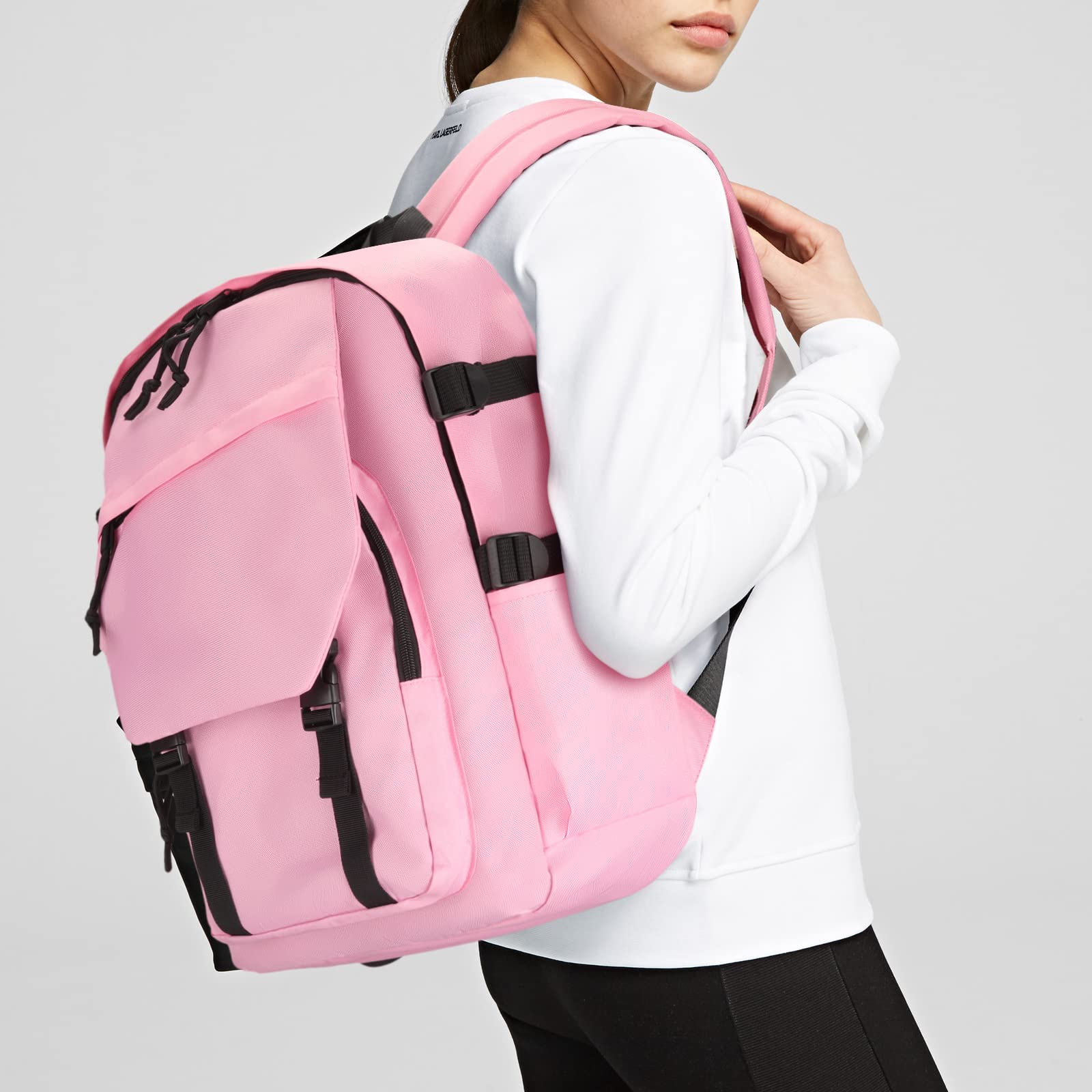 Nausear Lightweight School Backpack 12.6x5.1x17 inches Laptop Backpack for College High-School Middle-School Bookbag for Boy Girls (Pink)
