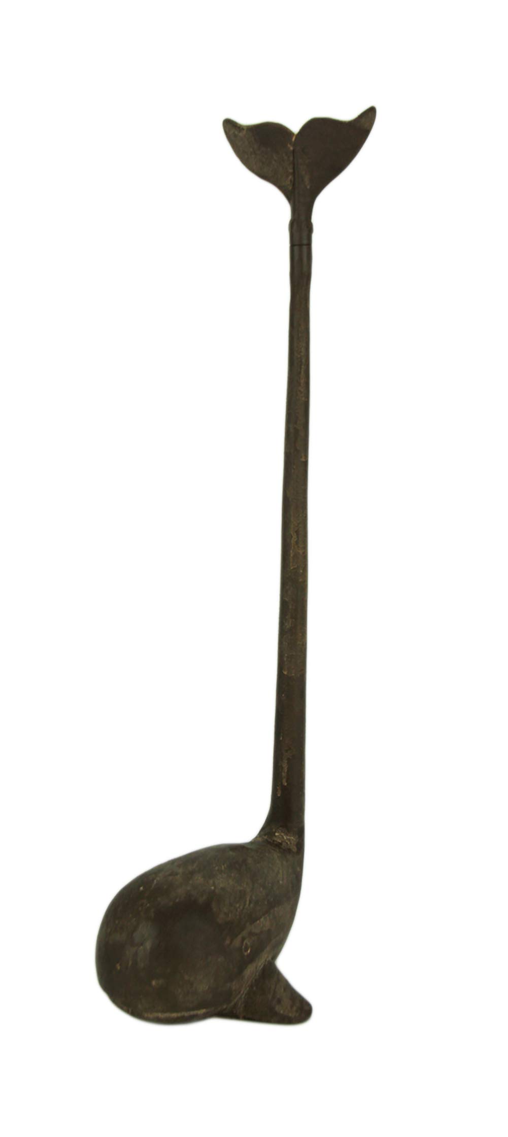 Rustic Brown Cast Iron Long Tail Whale Paper Towel Holder