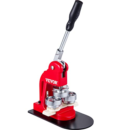 Mophorn Button Maker Machine 58mm Button Maker Machine 2.28 inch Badge Maker Machine with Free 1000 Pcs Button Parts and Circle Cutter(1000pcs 58mm 2.28 inch) , RED