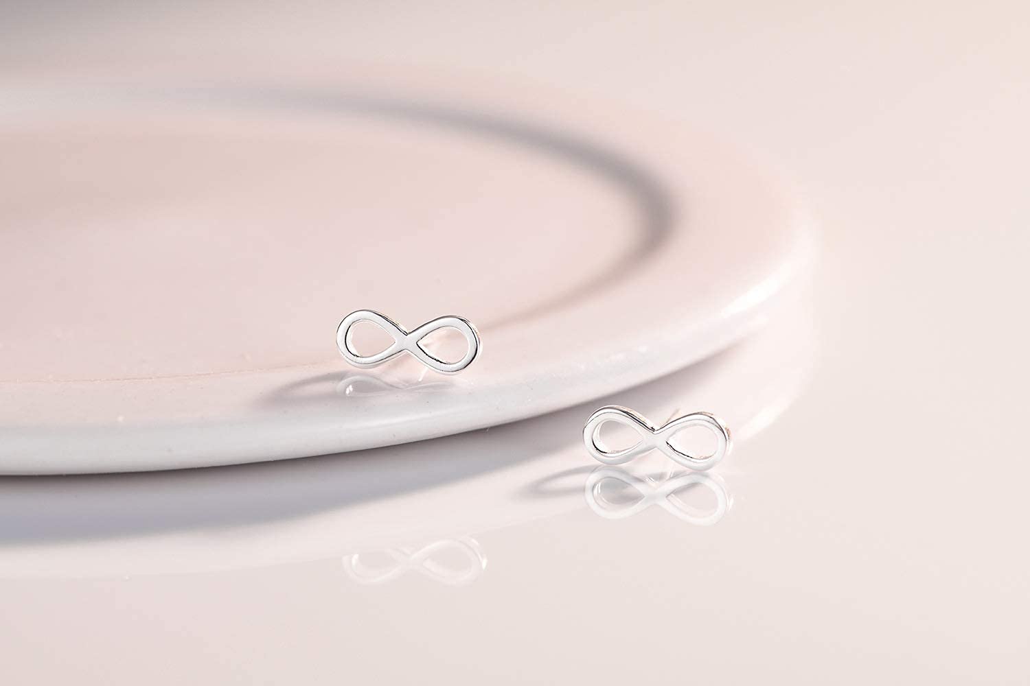 Minimalist Infinity Tiny 925 Sterling Silver Cartilage Tragus Small Stud Earrings for Women Sensitive Ears Cute Mini Huggie Post