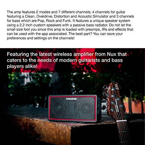 NUX Mighty Air Wireless Stereo Modelling Guitar/Bass Amplifier with Bluetooth,Mobile App