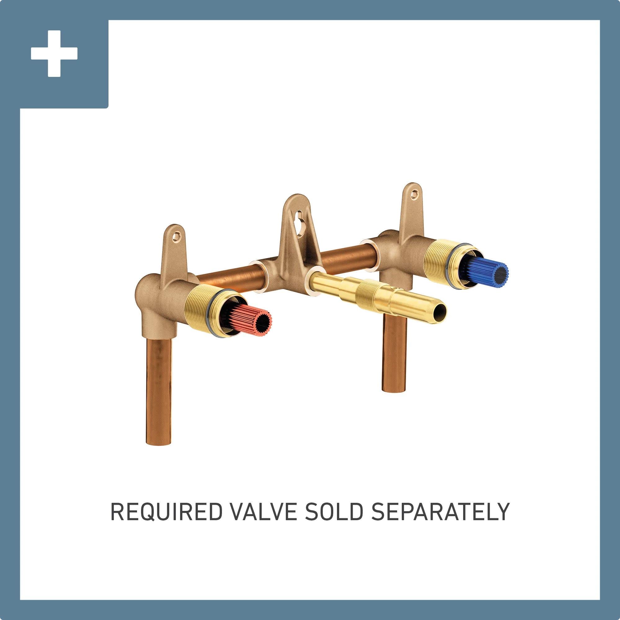 Moen Colinet Brushed Gold Traditional Two-Handle Widespread High-Arc Bathroom Faucet with Cross Handles, Valve Required, TS44103BG