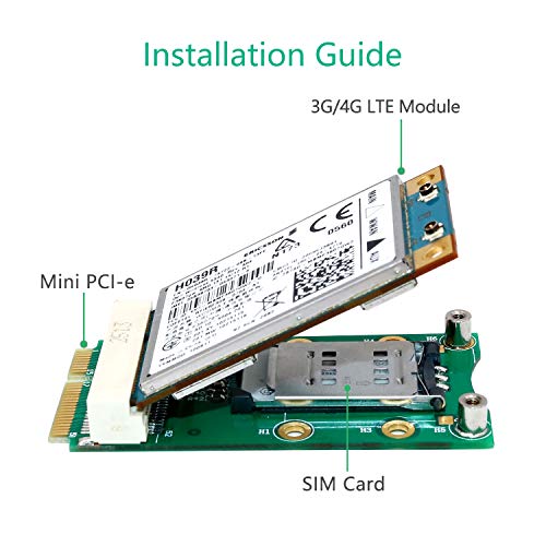 Mini PCI-E Adapter with SIM Card Slot for 3G/4G,WWAN LTE,GPS Card (Clamshell SIM Card Holder)