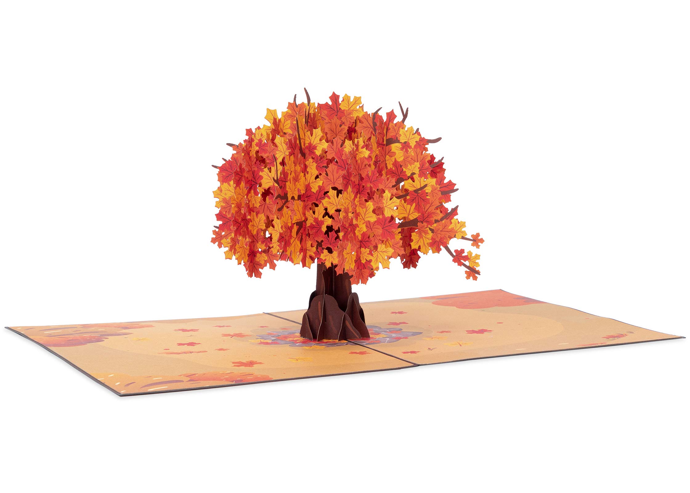 Paper Love 3D Autumn Pop Up Card, Handmade Maple Tree Popup Greeting Cards, For Fall, Birthday, Thanksgiving, Thinking of You, Sympathy, All Occasion - 5" x 7" Cover - Includes Envelope and Note Tag