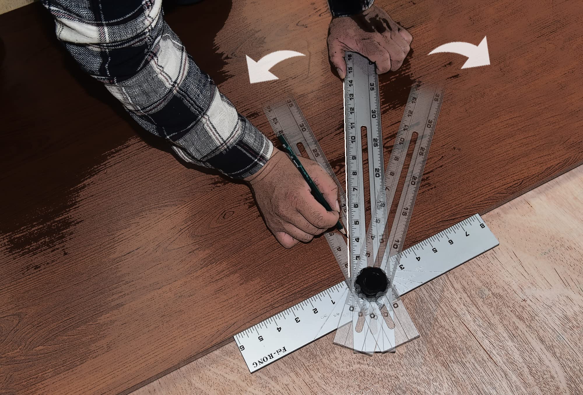 Triangle Ruler Square Carpentry Squares Folding Aluminium Frame Construction Tools Combination 24/48 Inches in Framing Roofing Stair Work Woodworking Movable Right Angle 90°45 Degree Angle Ruler