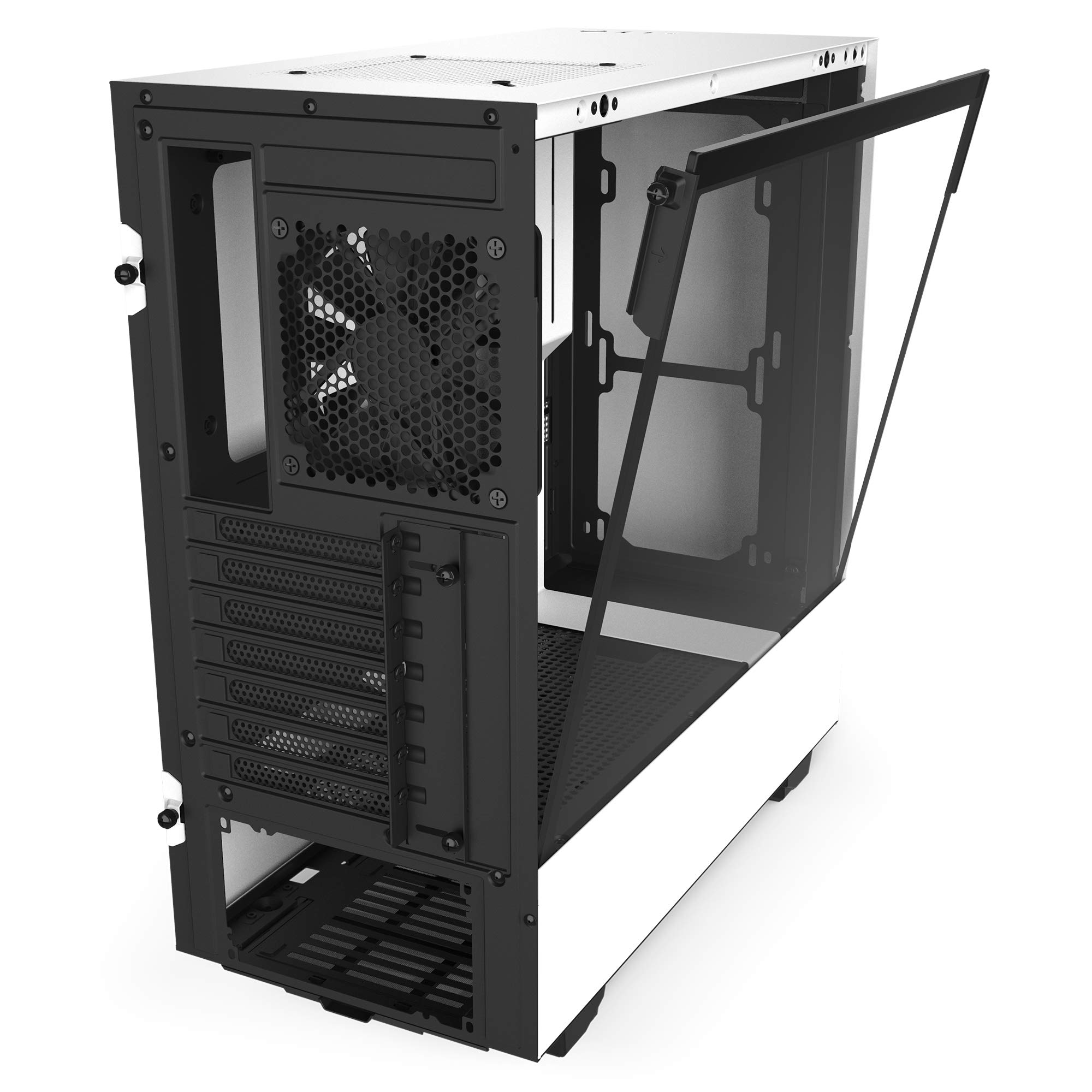 NZXT H510 - Compact ATX Mid-Tower PC Gaming Case - Front I/O USB Type-C Port - Tempered Glass Side Panel - Cable Management System - Water-Cooling Ready - Steel Construction - White/Black