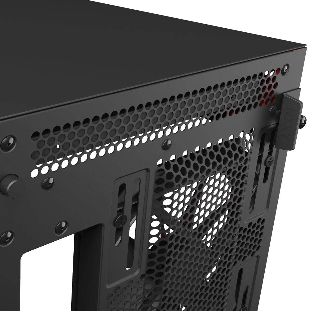 NZXT H710 - CA-H710B-BR - ATX Mid Tower PC Gaming Case - Front I/O USB Type-C Port - Quick-Release Tempered Glass Side Panel - Cable Management System - Water-Cooling Ready - Black/Red
