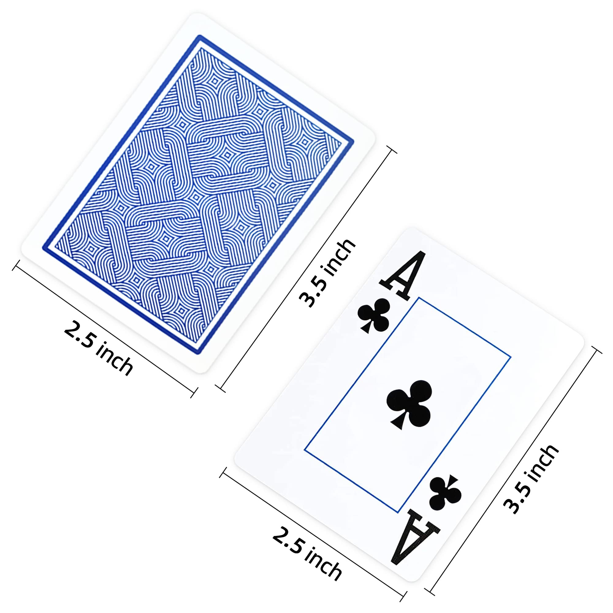 Neasyth 4PCS Plastic Playing Cards Jumbo Index Waterproof Fits Bridge Poker, Go Fish, Poker, Blackjack, Hearts Card Games for Pool Beach Water (2 PCS Blue+2 PCS RED)